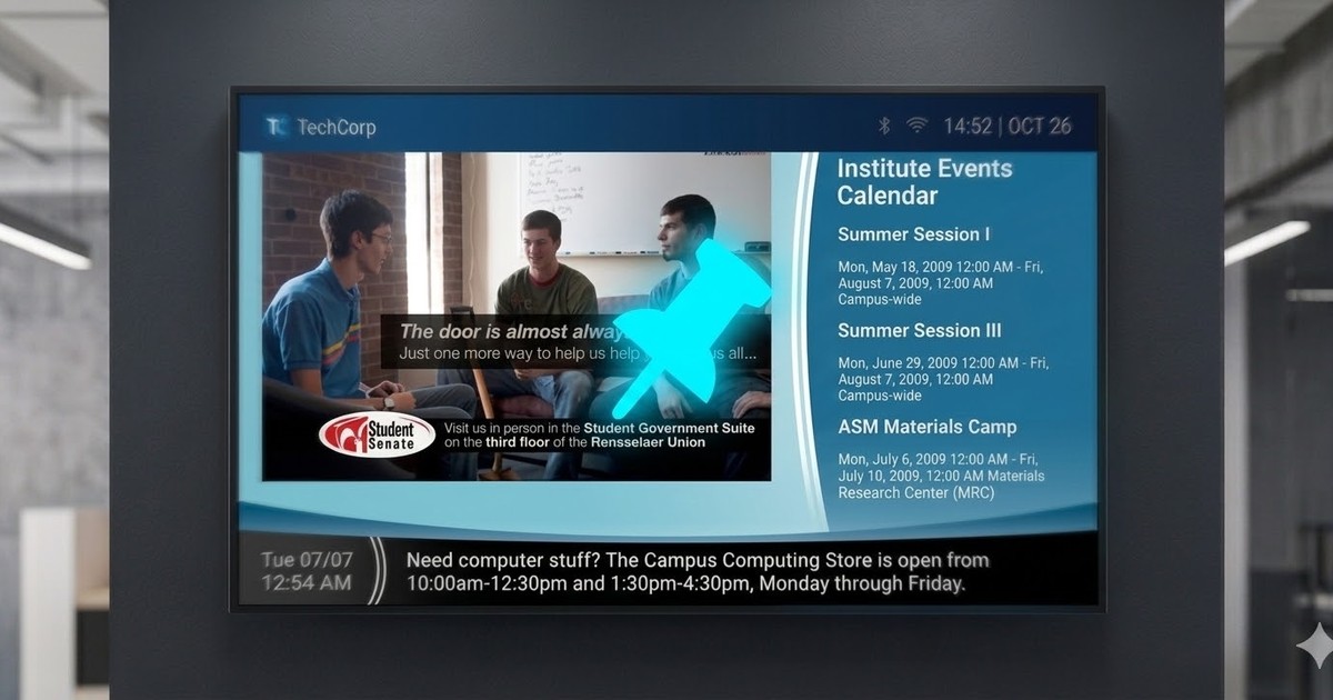 Pinned Content, for the static side of life | Concerto Digital Signage ...